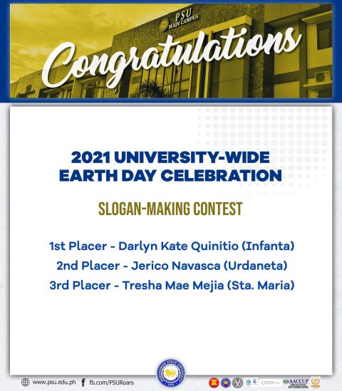 2021 Earth Day Celebration Slogan-Making Contest Winners | Pangasinan ...