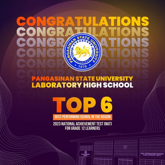 PSU-LHS ranks 6th overall in R1 NAT 2023 | Pangasinan State University ...