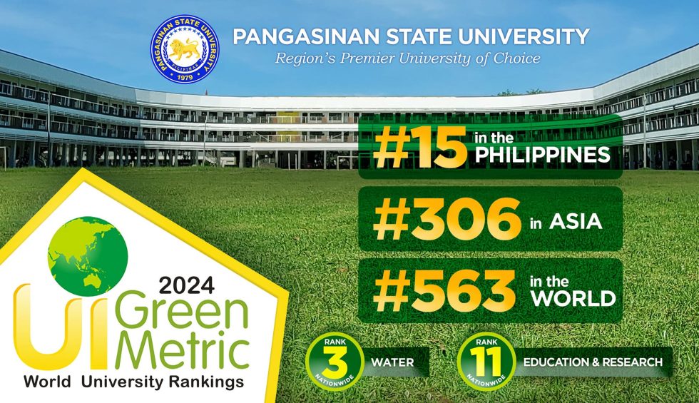 PSU is Top 15 Most Sustainable HEI in PH by UI Greenmetric World Ranking | Pangasinan State ...